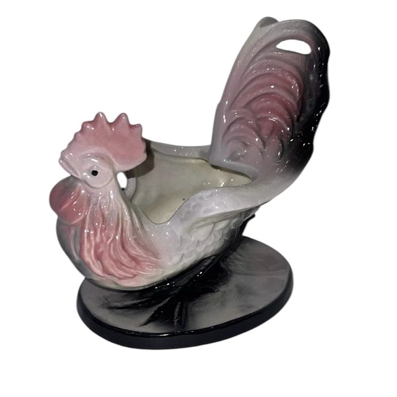 hull | Accents | Vintage Hull Rooster 58 Planter Figure Black Pink ...